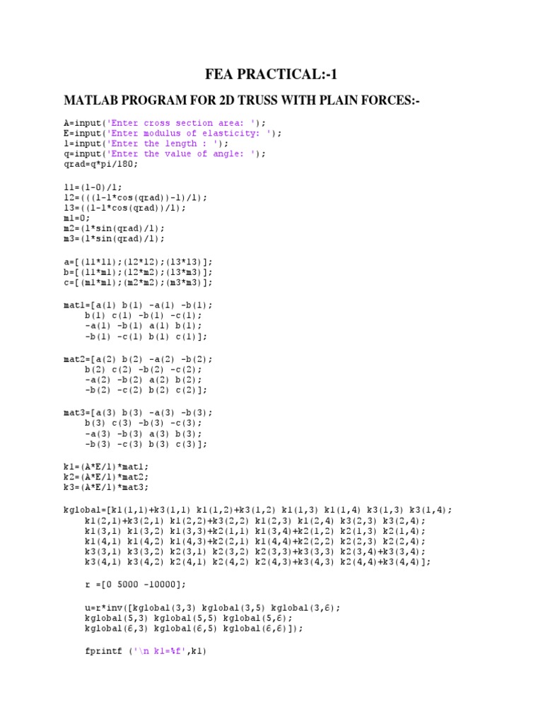 Fea Pract 2 | PDF | Teaching Mathematics