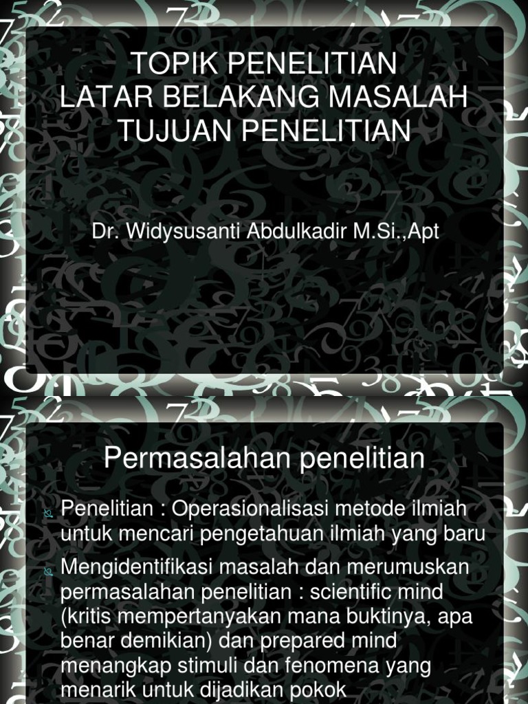 Menyusun Rumusan Masalah Dan Tujuan Penelitian | PDF