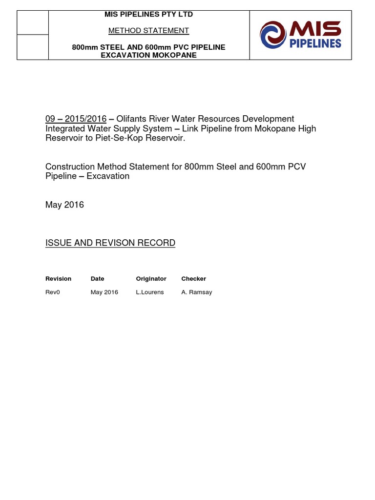 Method Statement - Excavation & Backfilling | PDF | Excavation ...