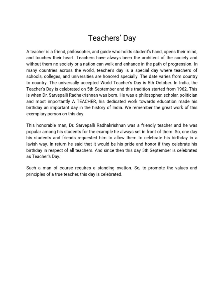 Teachers Day | PDF
