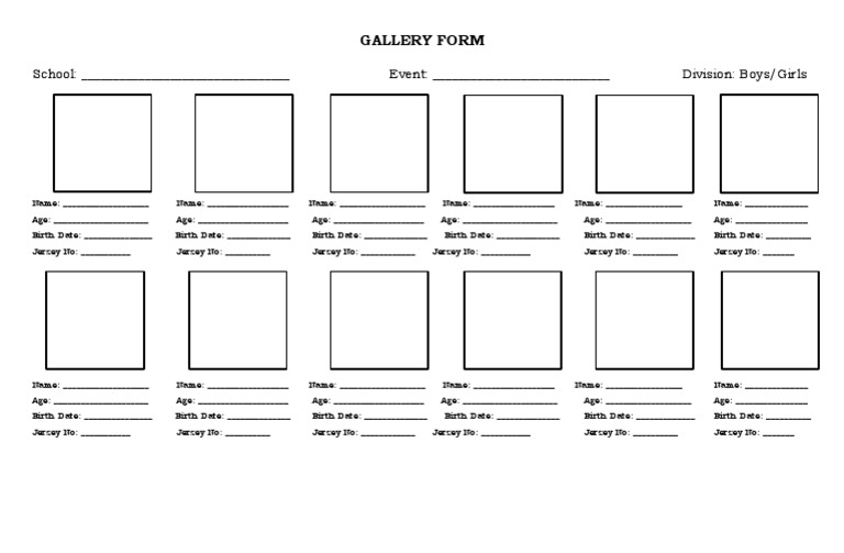 Team Gallery Form Template | PDF