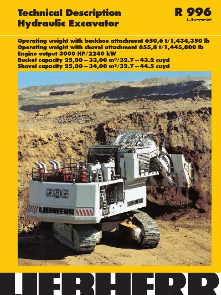 PDF Hydraulic Shovel Liebherr 996 | Engines | Length