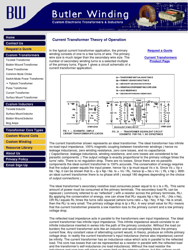 Theory of Operation | PDF | Transformer | Inductance