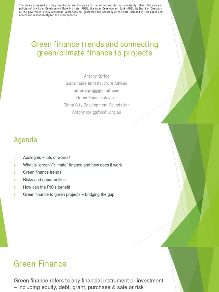 Green Investment Trends and Connecting Green Projects To Green Finance ...