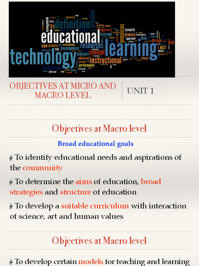 Objectives at Macro and Micro Level | PDF
