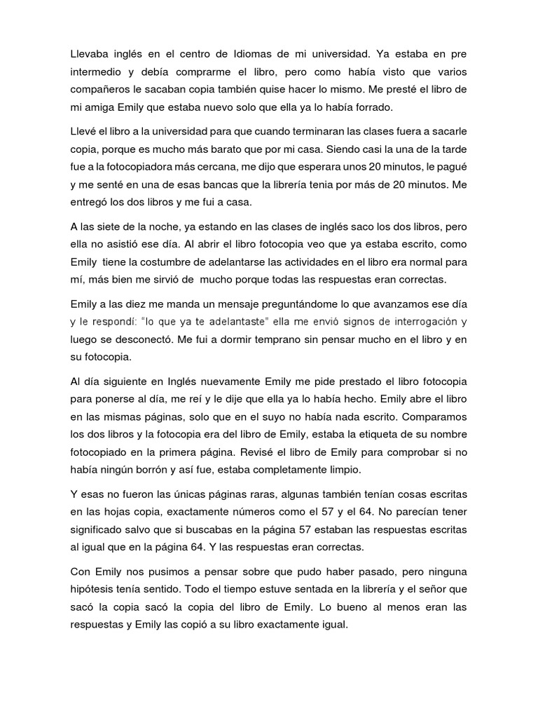 Relato Corto Ejemplo | PDF