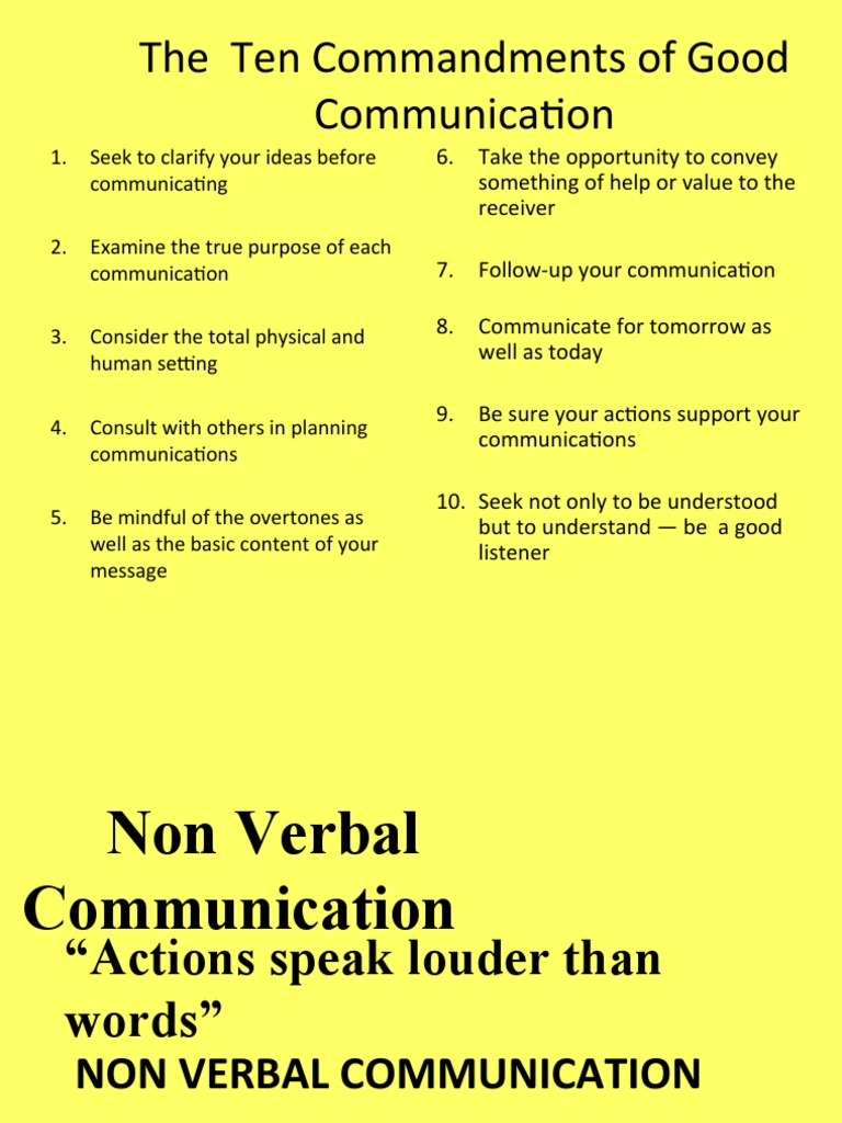 The Ten Commandments of Good Communication | PDF | Nonverbal ...