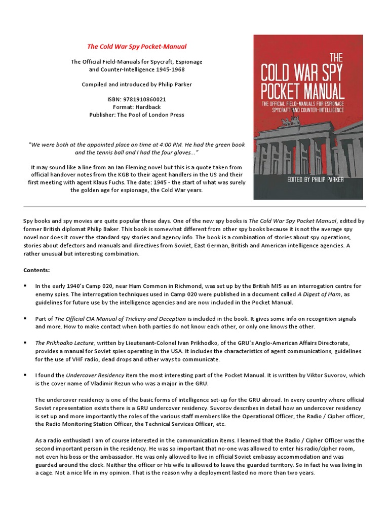 The Cold War Spy Pocket | PDF | KGB | Espionage