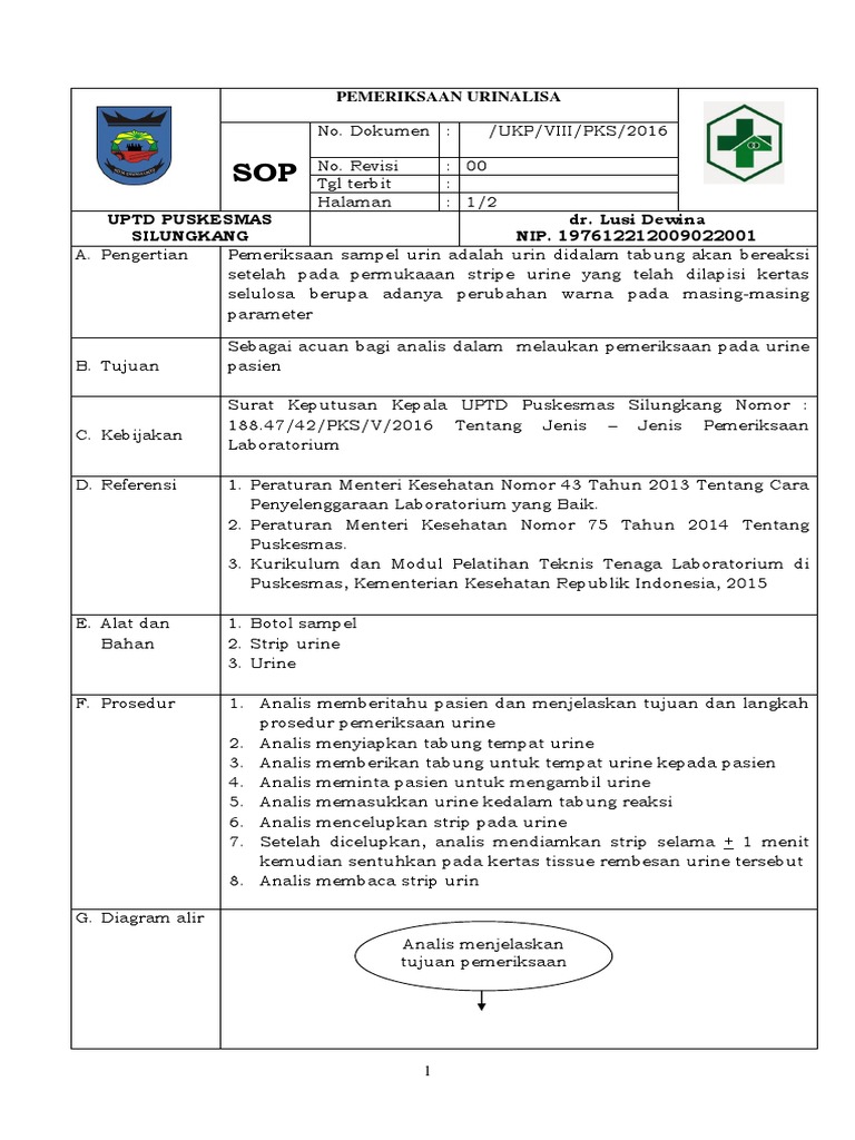 Sop Pemeriksaan Urin | PDF