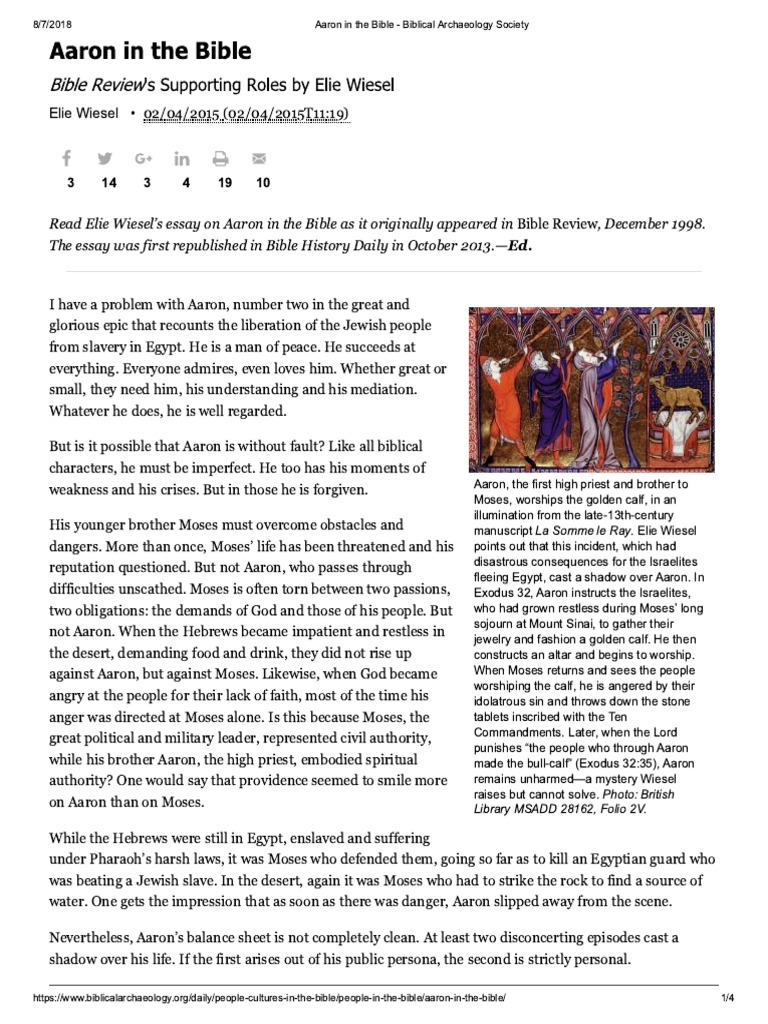 Aaron in The Bible | PDF