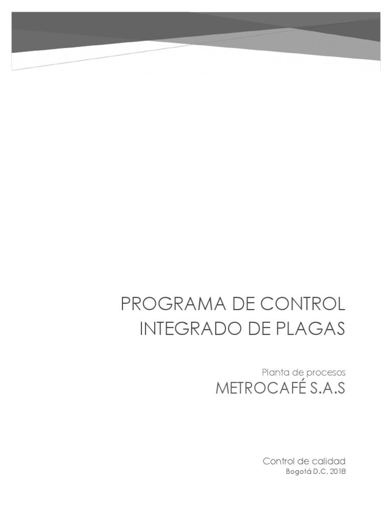 Programa de Control de Plagas 2018 | PDF | Plaga (organismo) | Pesticida