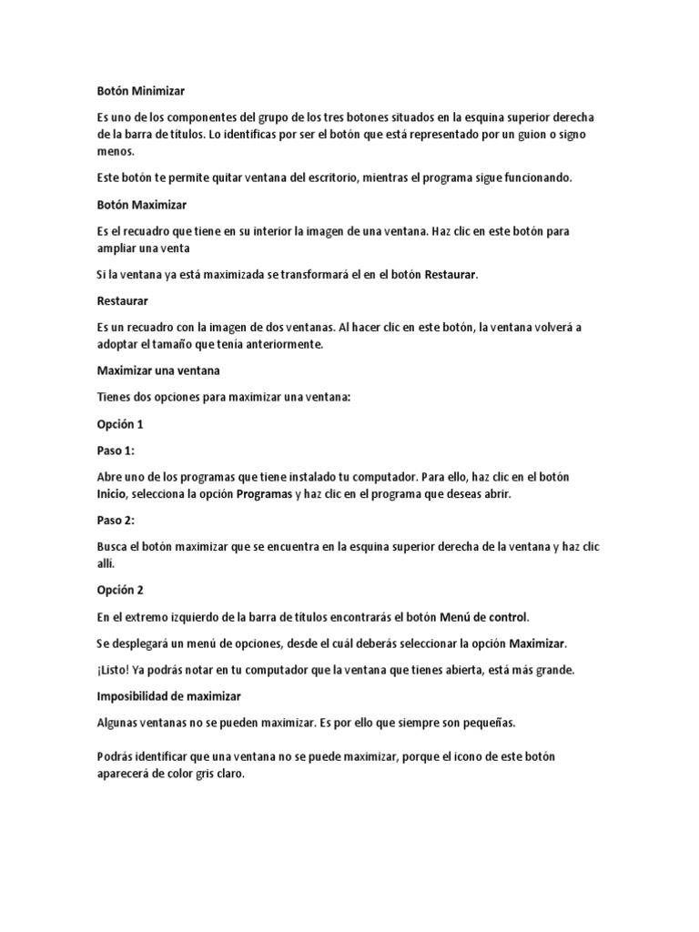 Funciones de Minimizar y Max | PDF | Ventana (informática) | Point and ...