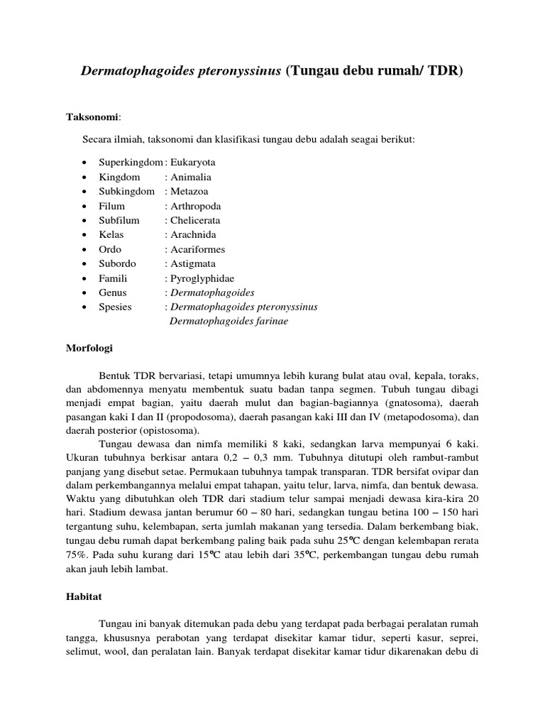 Dermatophagoides Pteronyssinus | PDF