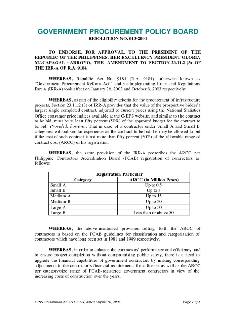Phil Government Procument Policy Board | Government | Politics | Free ...