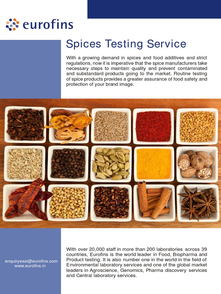 Eurofins Spice Testing Under 40 | PDF | Food Safety | Foods