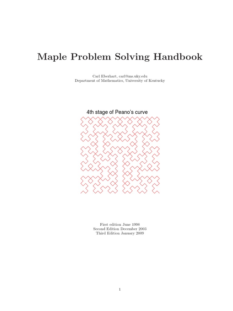 Maple Handbook 2009 | PDF | Function (Mathematics) | Area