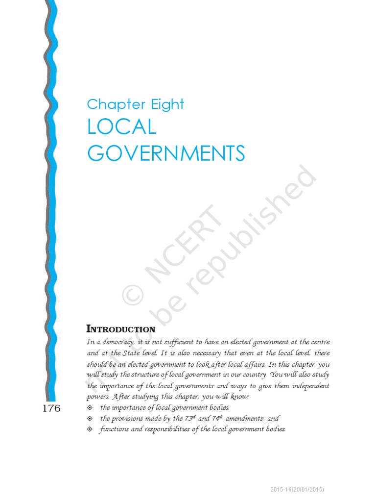 LOCAL Government (Ncert) PDF | PDF | Local Government | Taxes