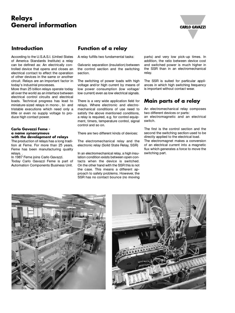 Relays General Information | PDF | Relay | Switch