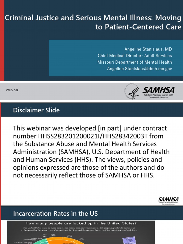 Criminal Justice and Serious Mental Illness: Moving To Patient-Centered ...