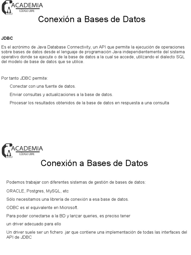 Javabasico III JDBC | PDF | SQL | Java (lenguaje de programación)
