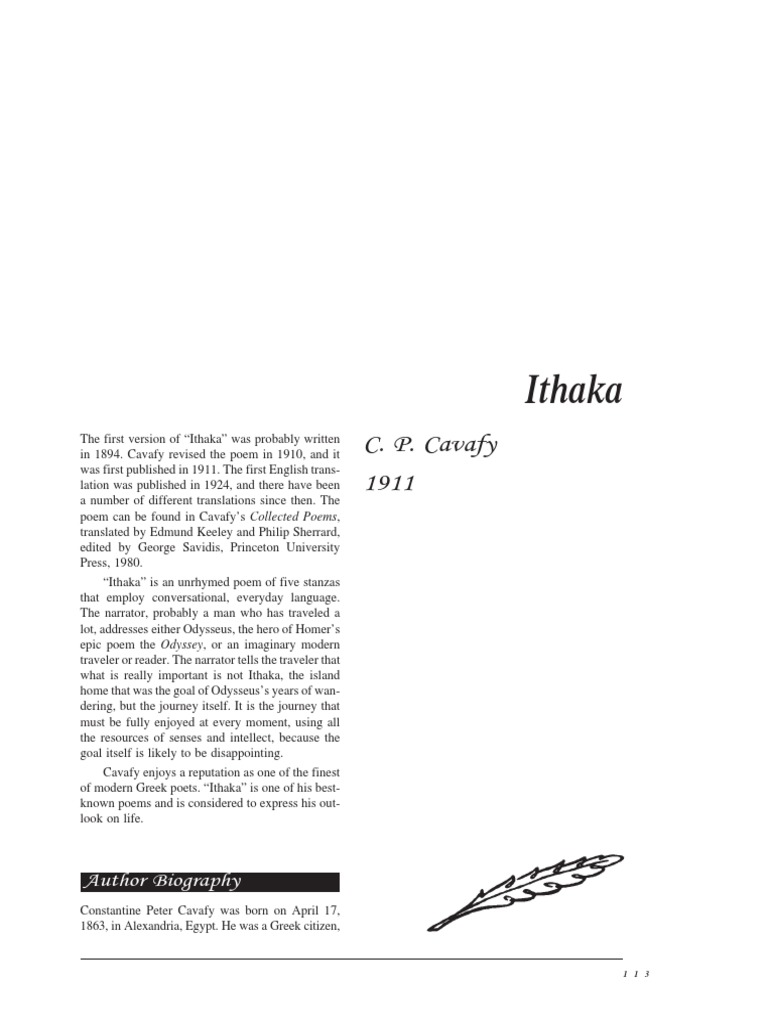 Journey Over Destination in Ithaka | PDF | Odyssey | Odysseus