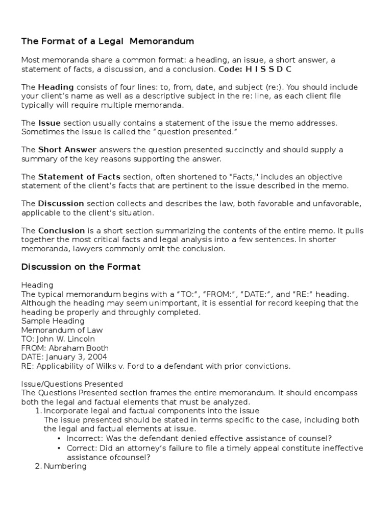 Legal Memorandum Format Guide | PDF | Adverse Possession | Robbery