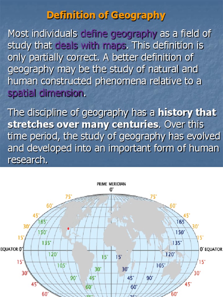 Definition of Geography: Define Geography Deals With Maps | PDF ...