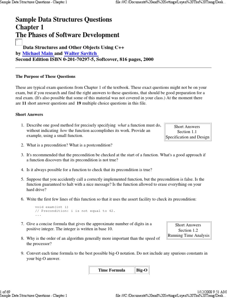 Sample Data Structures Questions Pdf Parameter Computer Programming C Programming Language 7849