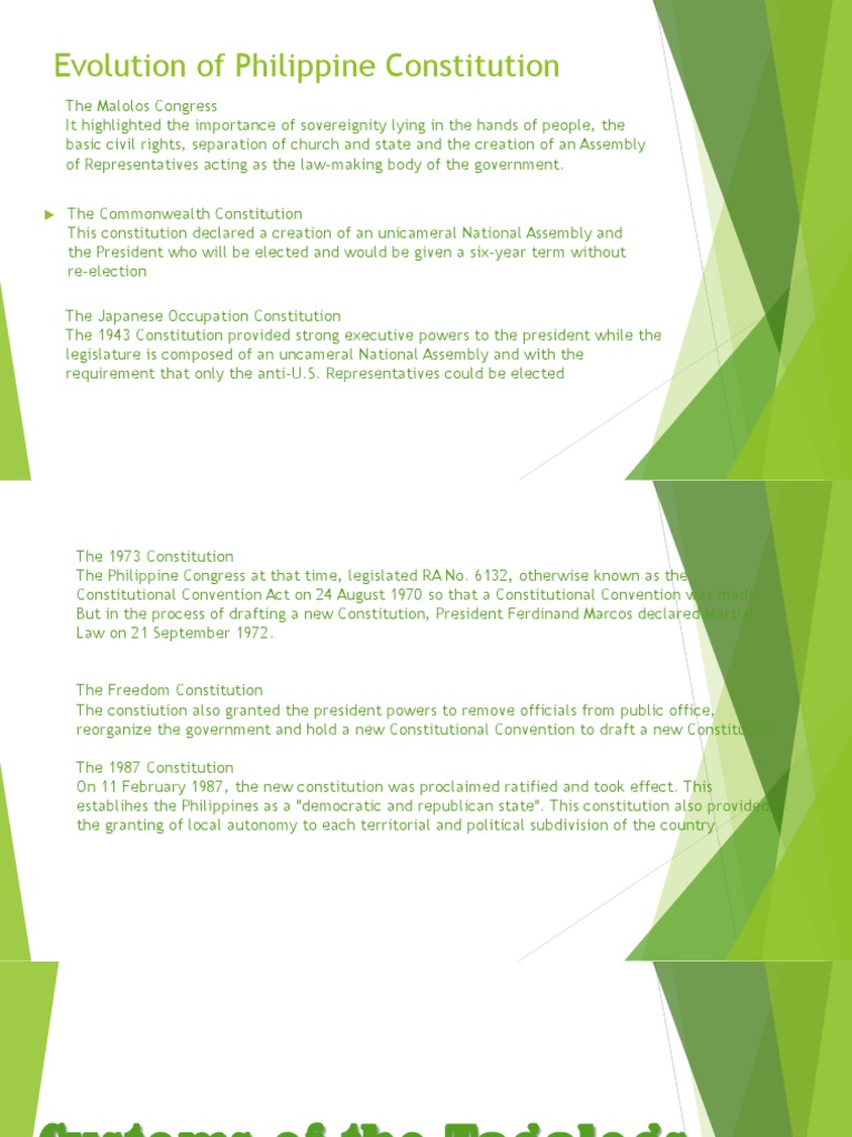 Customs of The Tagalog | Constitution | Philippines