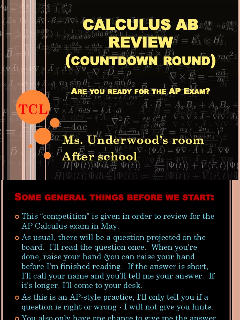 Calculus Ab Final Review | PDF | Derivative | Function (Mathematics)
