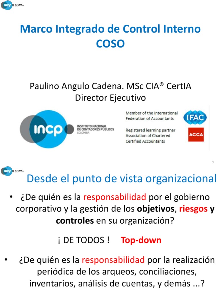 Marco Integrado de Control Interno COSO CTCP | PDF | Auditoría ...