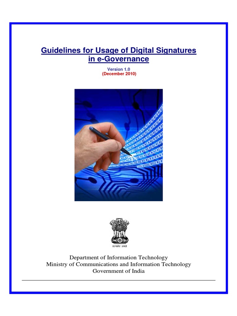 Digital Signatures in e-Governance Guidelines | PDF | Public Key ...