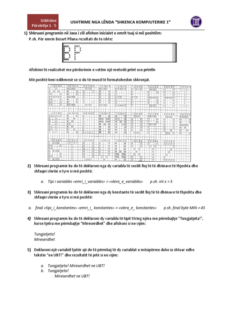 Shkenca Kompjuterike I - Ligjerata 2 - Variablat | PDF