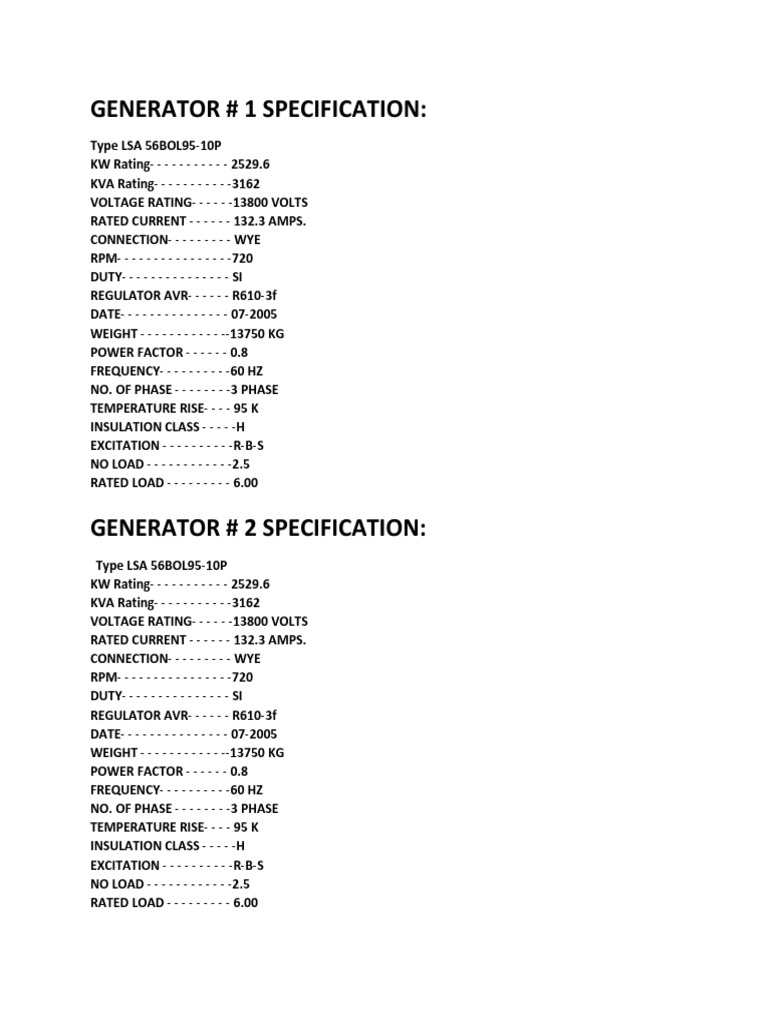 Equipment Specification | PDF | Transformer | Electrical Engineering