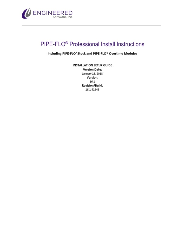 PIPE-FLO Install Instructions | PDF | Installation (Computer Programs) | Microsoft Windows