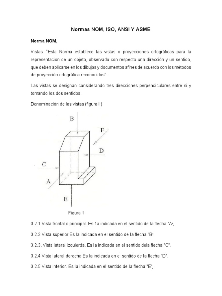 Normas Nom, Iso, Ansi, Asme | PDF | Dibujo | Perspectiva (Gráfica)