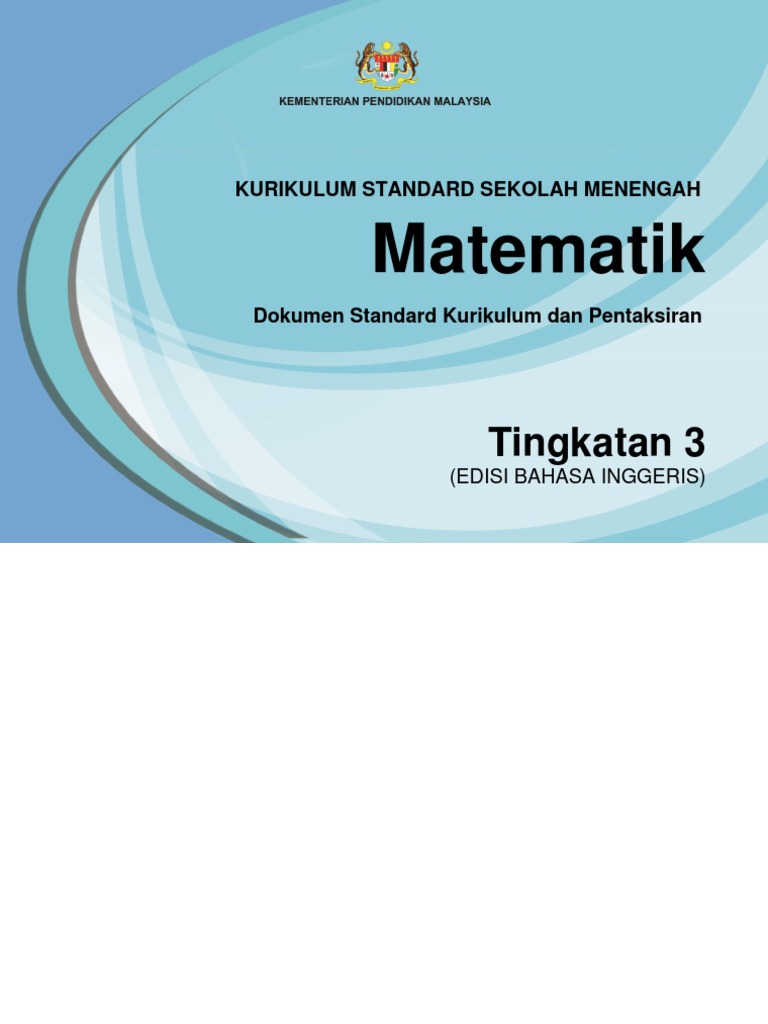 DSKP KSSM Mathematics Form 3 | PDF