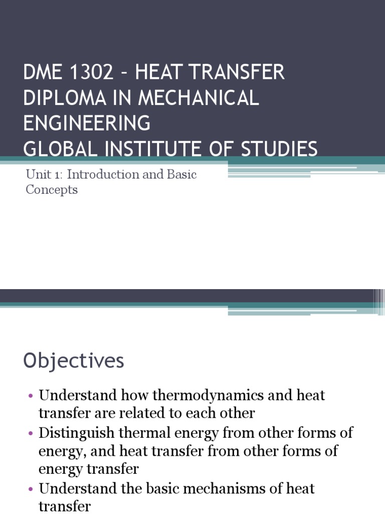 Heat Transfer Unit 1 | PDF | Heat | Heat Transfer