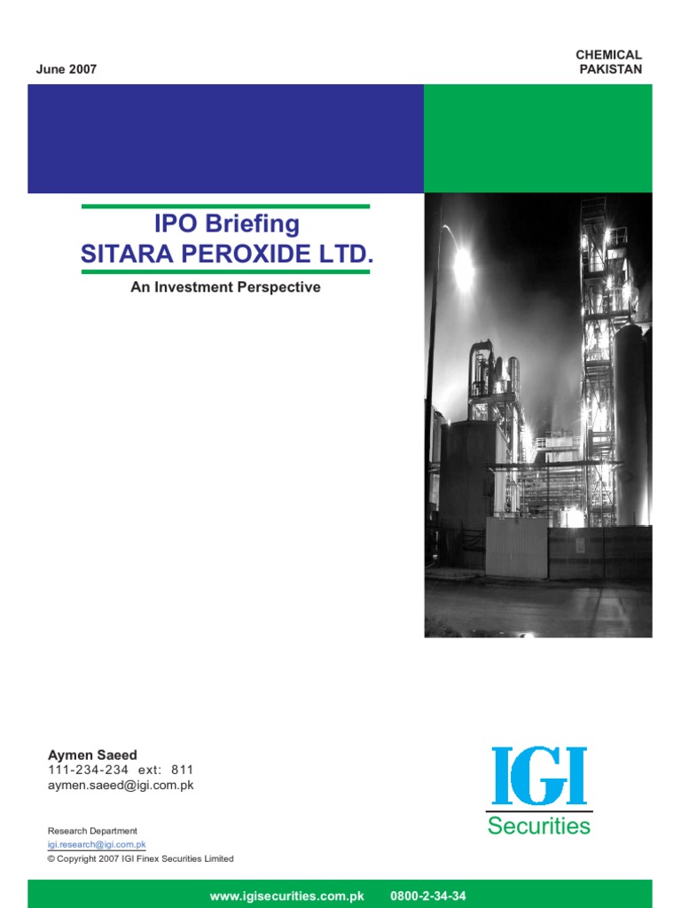Sitara Peroxide Annual Report 2007 | PDF | Hydrogen Peroxide | Gross ...