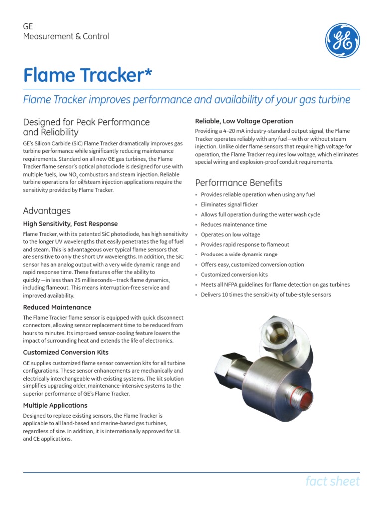 Flame Tracker Factsheet R1 0 Pdf Sensor Emission Spectrum
