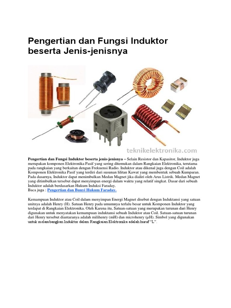 Pengertian Dan Fungsi Induktor Beserta Jenis | PDF