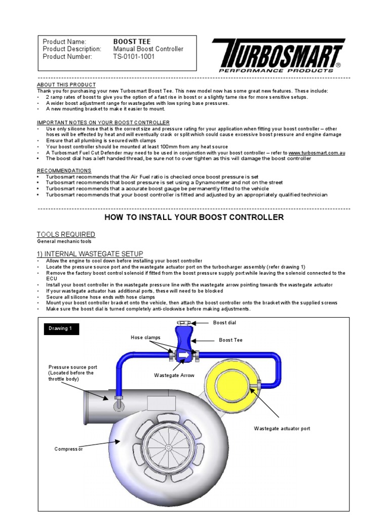 Turbosmart Boost Tee Installation Guide | PDF | Turbocharger | Propulsion