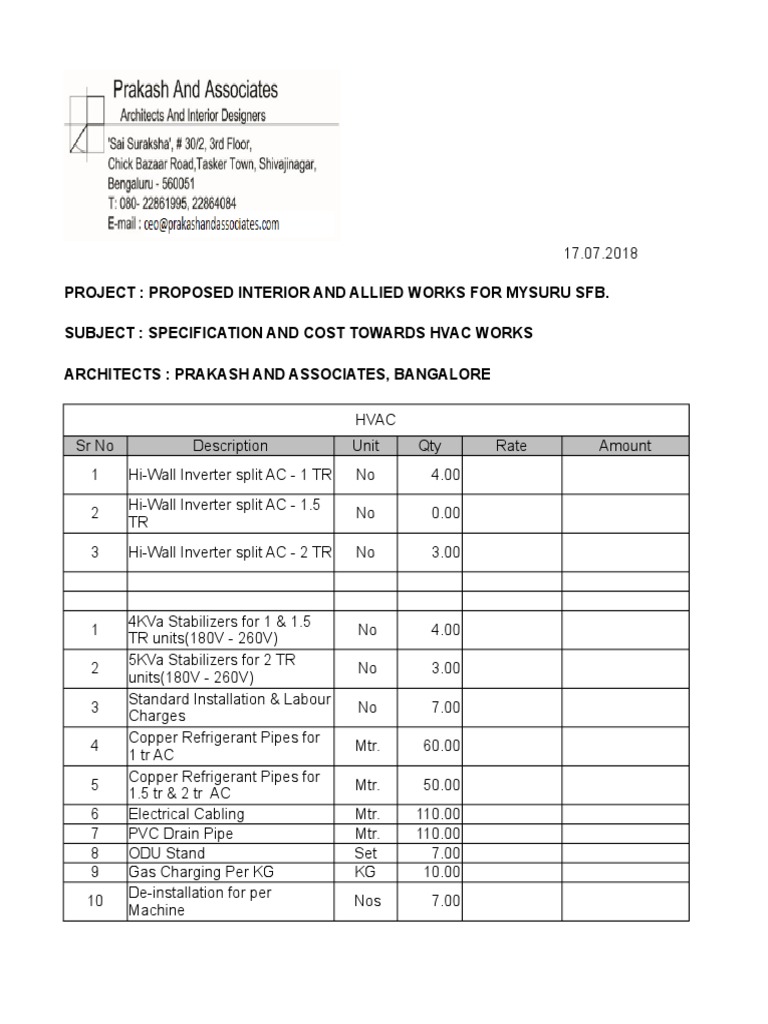 Boq Hvac | PDF | Home & Garden