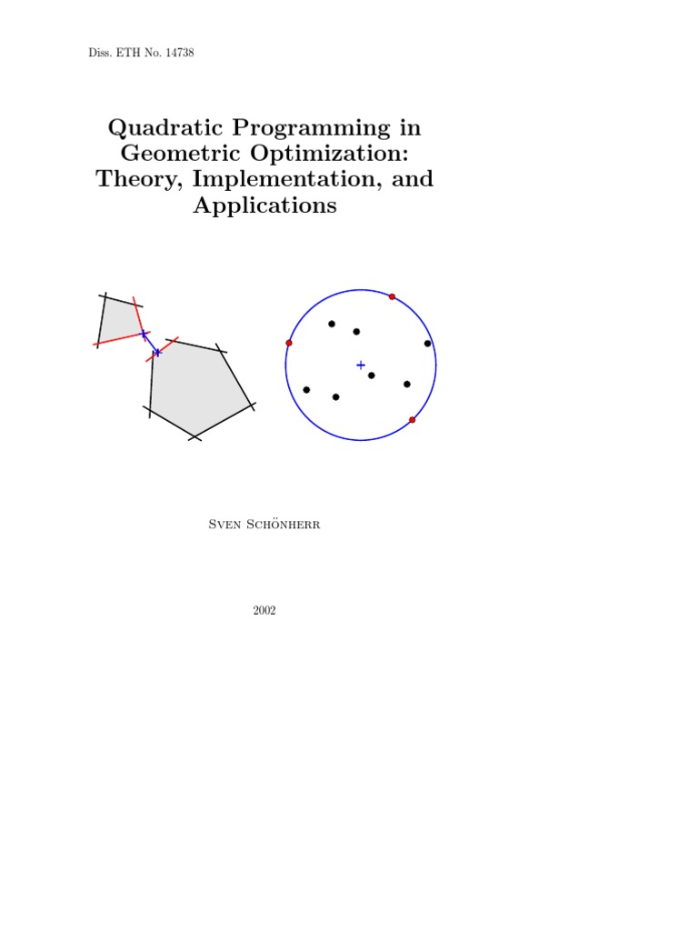 Quadratic Programming in Geometric Optimization: Theory, Implementation, and Applications | PDF ...