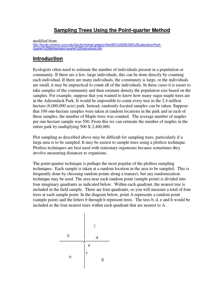 Sampling Trees Using The Point-Quarter Method: Modified From | PDF ...