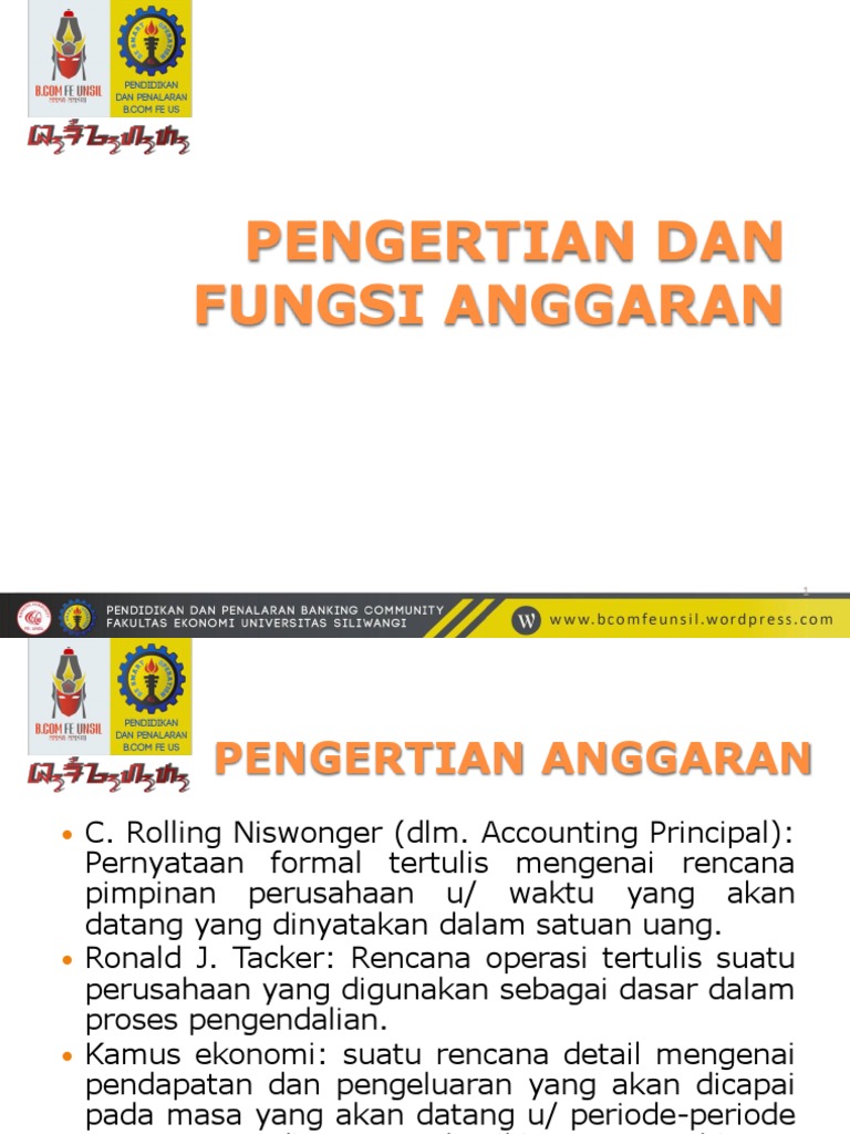 Pengertian Dan Fungsi Anggaran | PDF