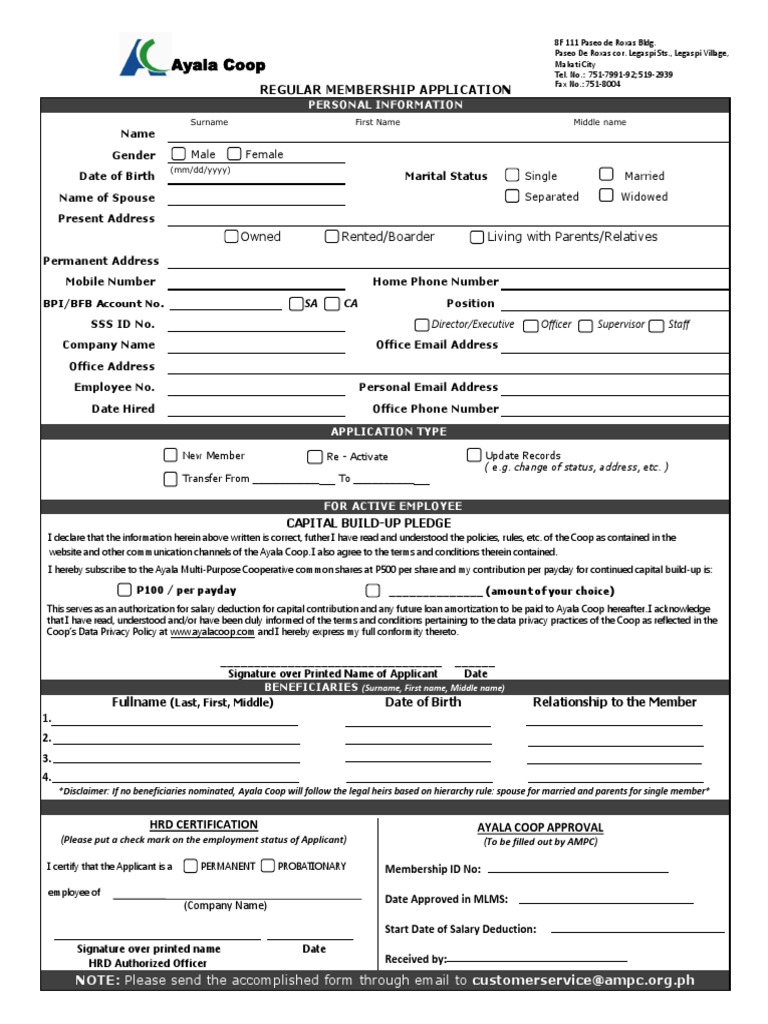 Membership Form | PDF | Social Institutions | Social Science