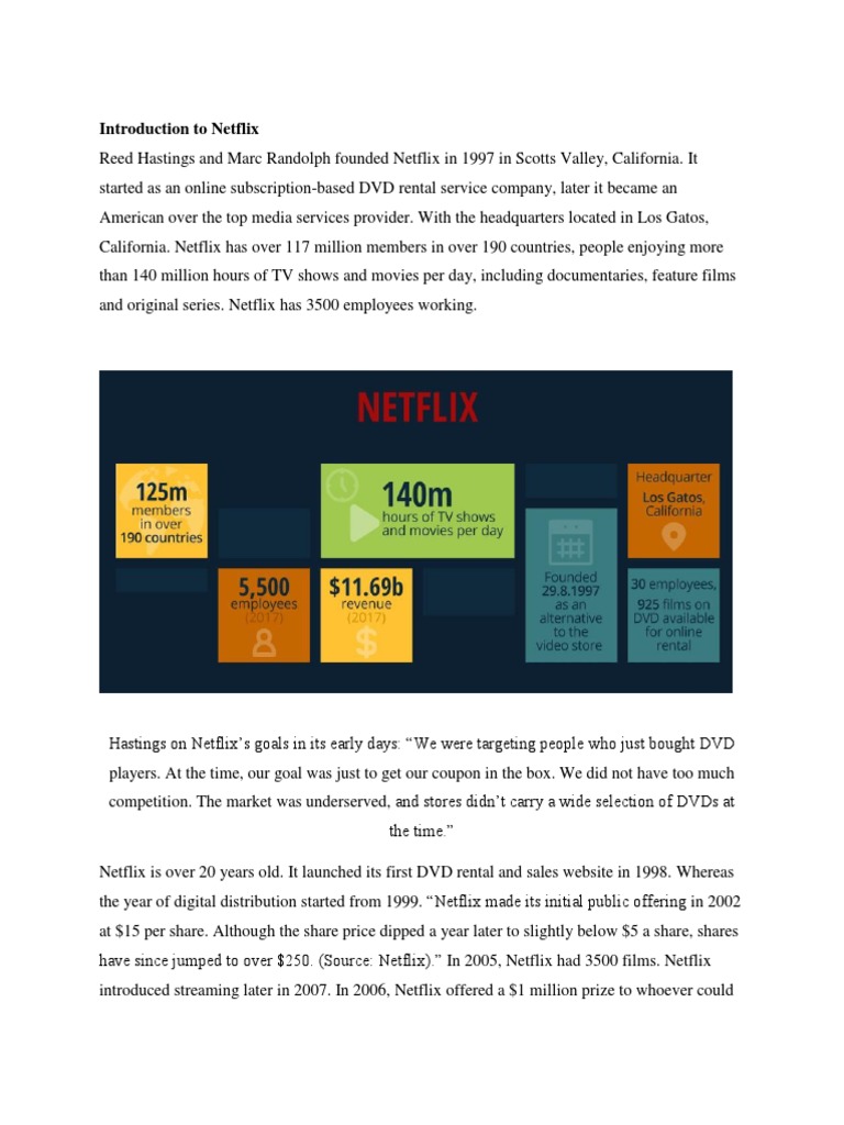 Introduction To Netflix | PDF | Netflix | Streaming Media
