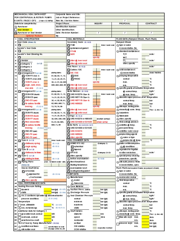 Mechanical Seal Datasheet: A Comprehensive Guide to Seal Specifications ...