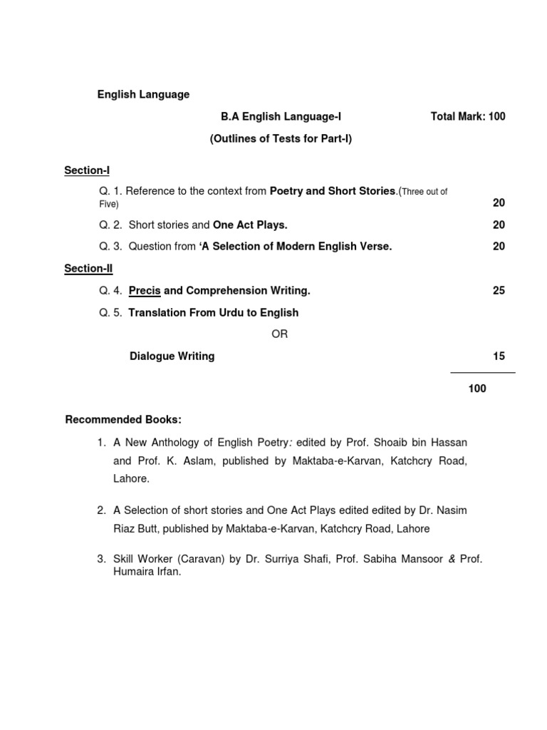 English For BA | PDF | English Language | Languages